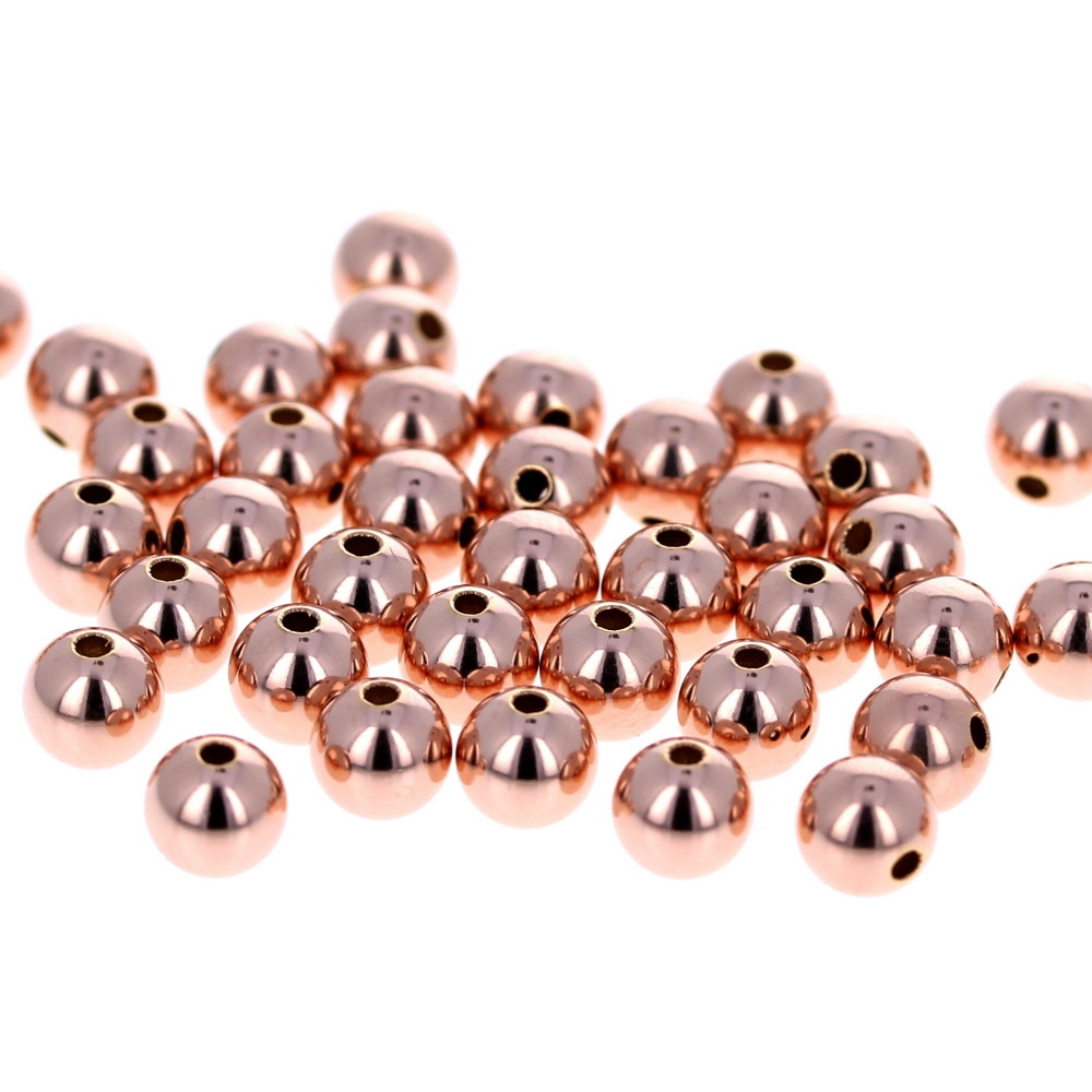 8mm Rose Gold Beads. 50pc, Round. Seamless. Gold filled Beads. Spacers ...
