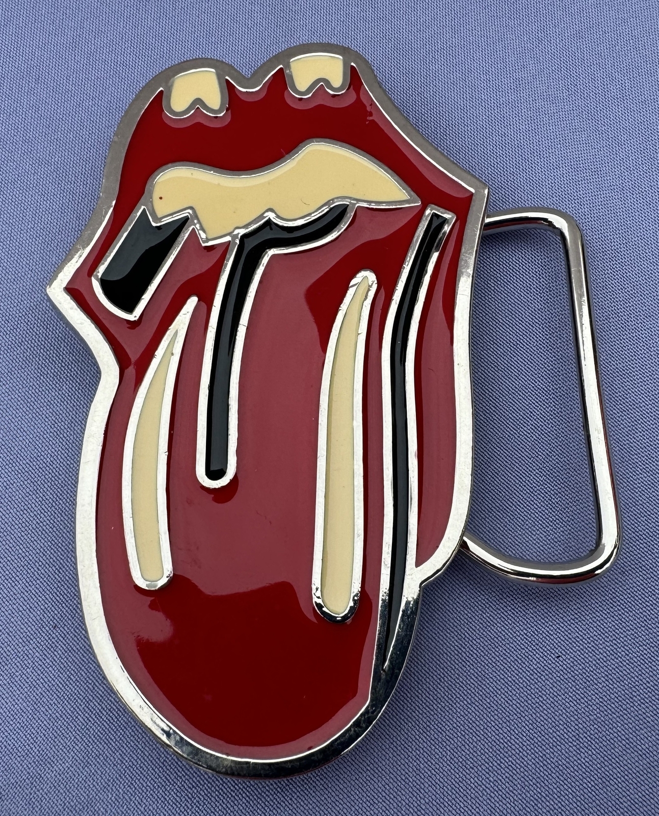 Rolling Stone Tongue Lips Logo Silver Tone Metal Red … - Gem