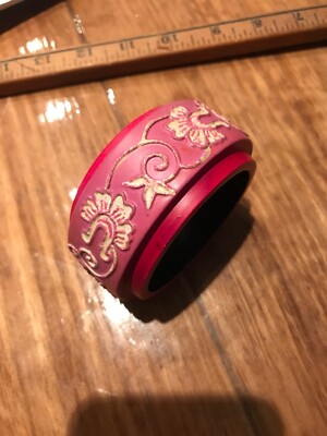 Pink Bangle Raised Pattern Wide | eBay