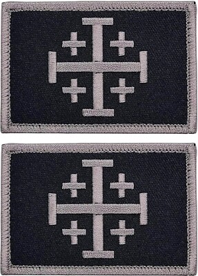 Jerusalem Cross Crusader Infidel Templar Knight Patch |2PC 3" X 2" HOOK ...