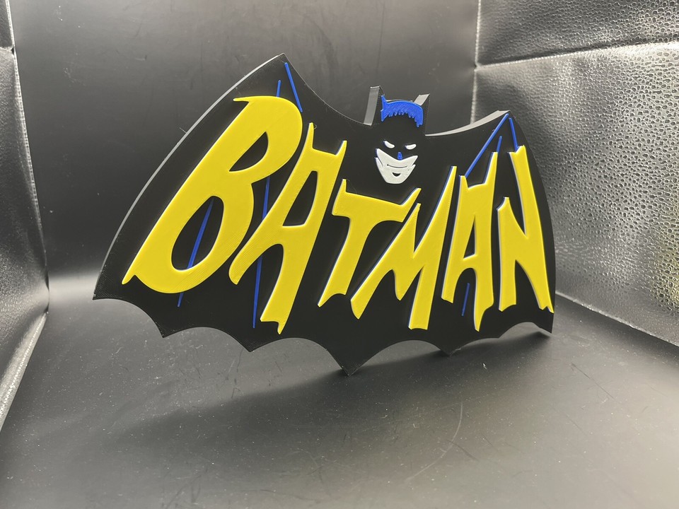 Batman 1966 Logo Sign Display | 3D Wall Desk Shelf Art 11 inch | eBay