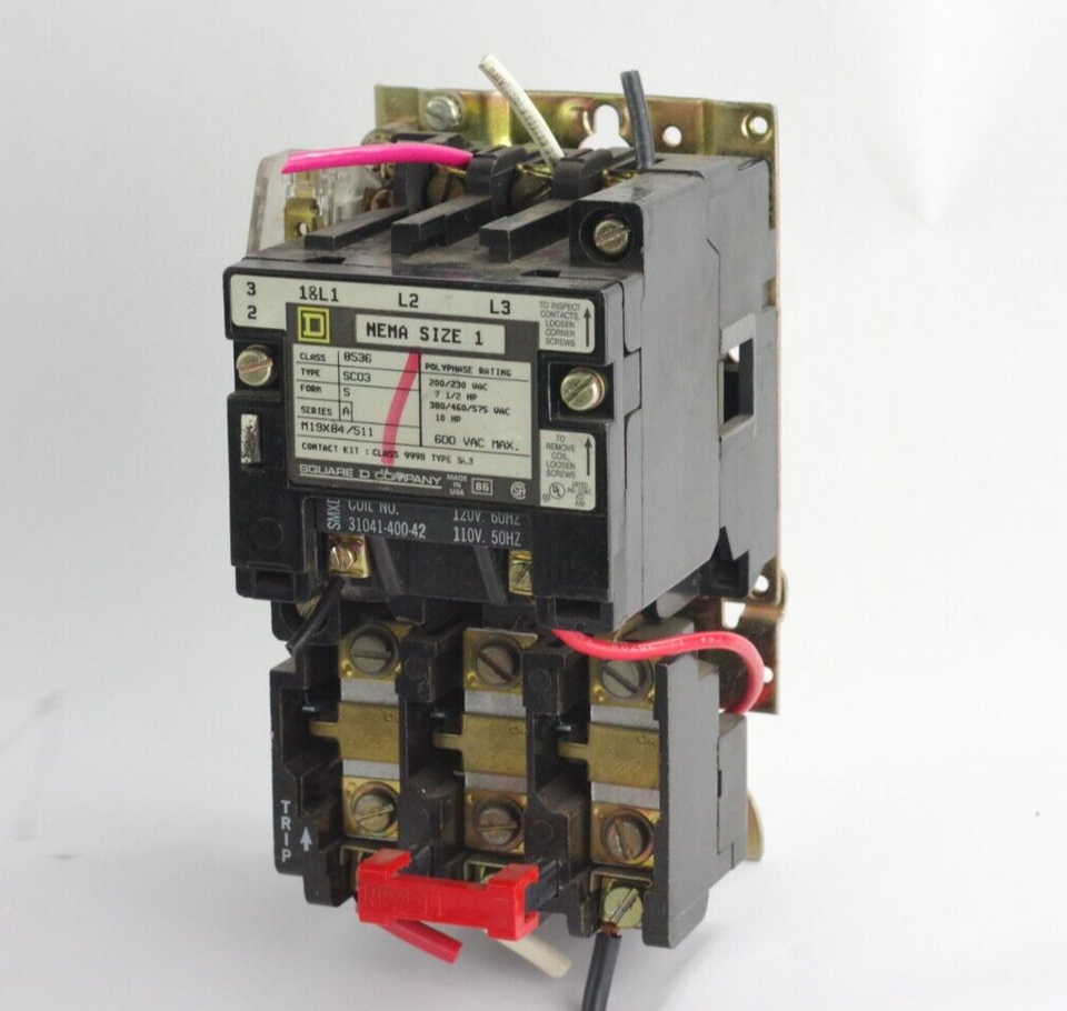 Square D 8536 Motor Starter Type SC03 Coil No. 31041-400-42 120V 60Hz ...