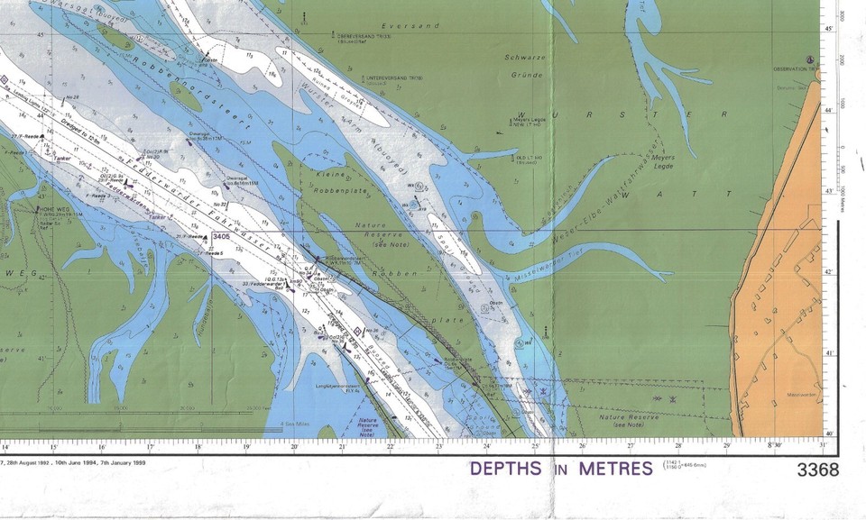 Admiralty 3368 North Sea Germany Approaches To Die Jade Die Weser Map ...