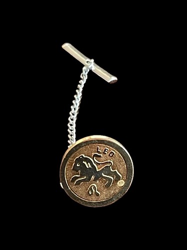 Vintage Leo Lion Zodiac Astrology Astrological Sign Tie Tack Pin Chain ...
