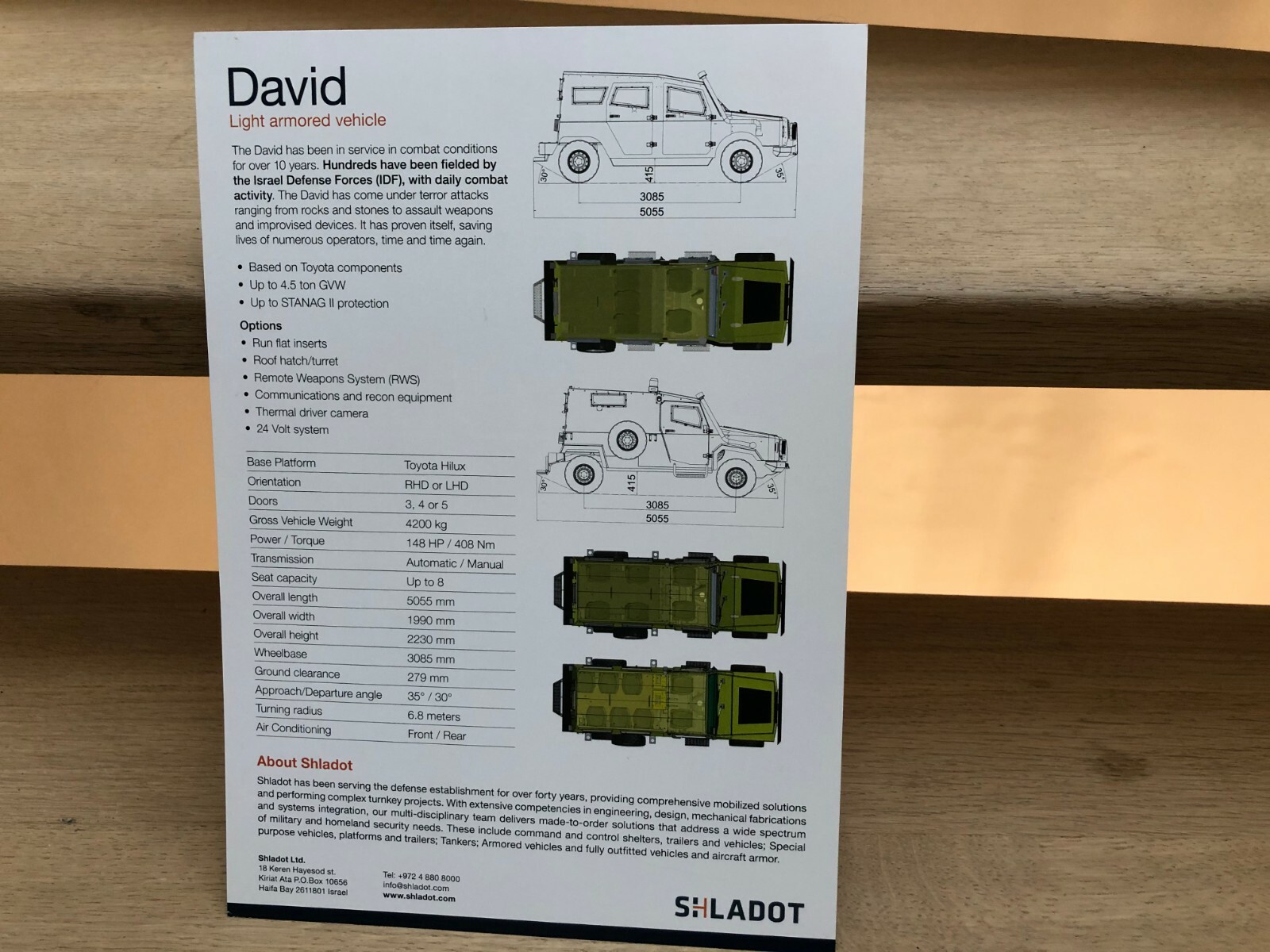 Shladot (Israel) David light armored vehicle on Toyota Hilux base ...