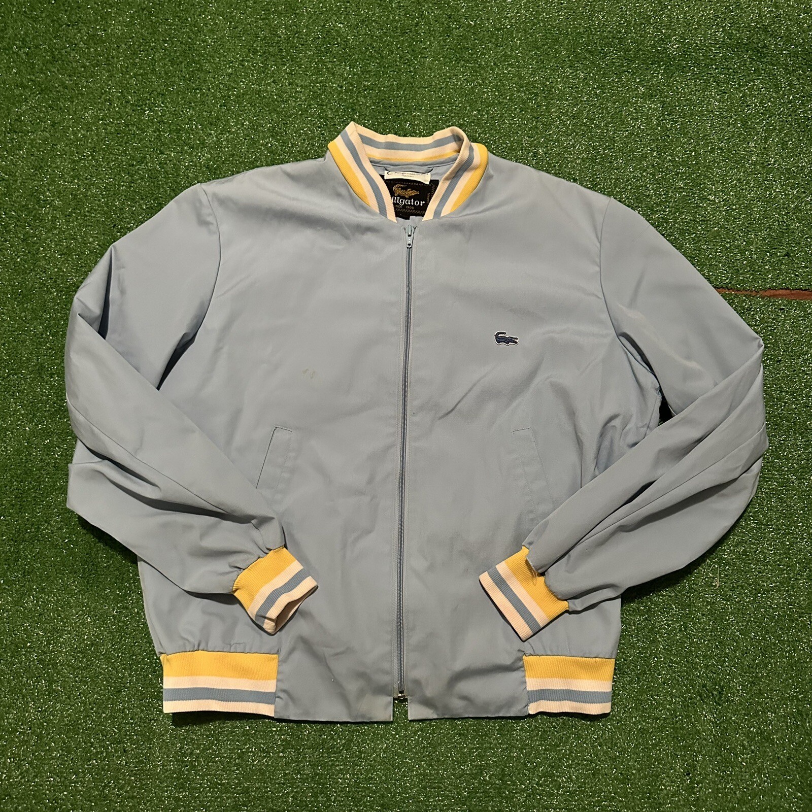 Mens Vintage 90s Alligator Bomber Jacket Size Large B… - Gem