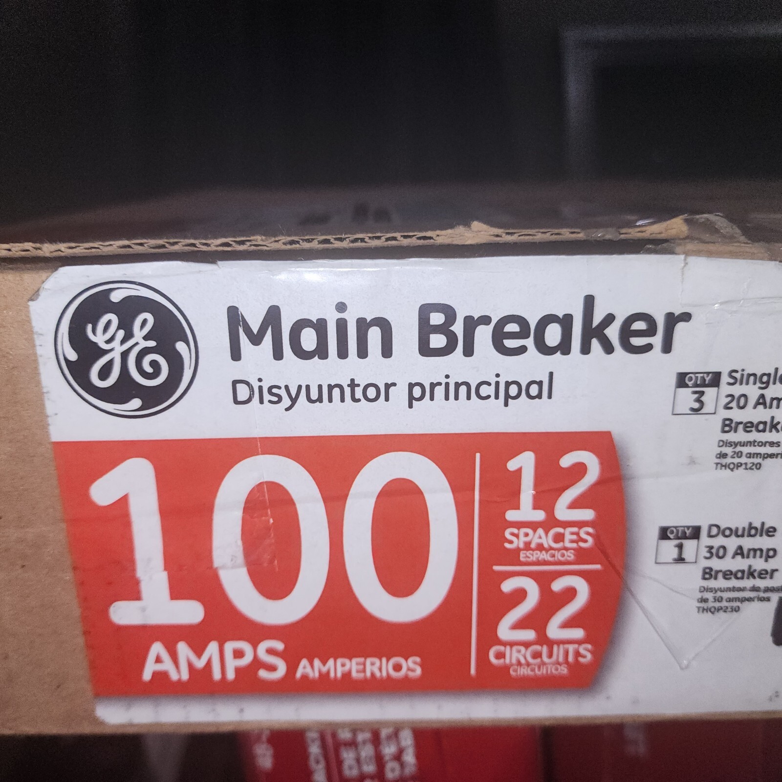 New GE 100 Amp 12-Space 22-Circuit Main Breaker Indoor Load Center ...