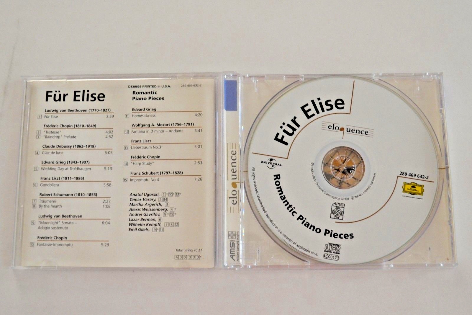 Fur Elise Romantic Piano Pieces , Eloquence CD Classical Music | eBay