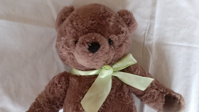 16" Soft Plush Brown Bear wearing Ribbon Animal Adventure 2016 Stuffed ...