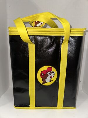 Buc-ee’s Buc Cooler Bag Brand New With Tag Black W/ Yellow Trim & Zip ...
