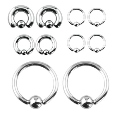 Pair of Captive Ring Made of Surgical Steel Multiple Gauges ans Sizes ...