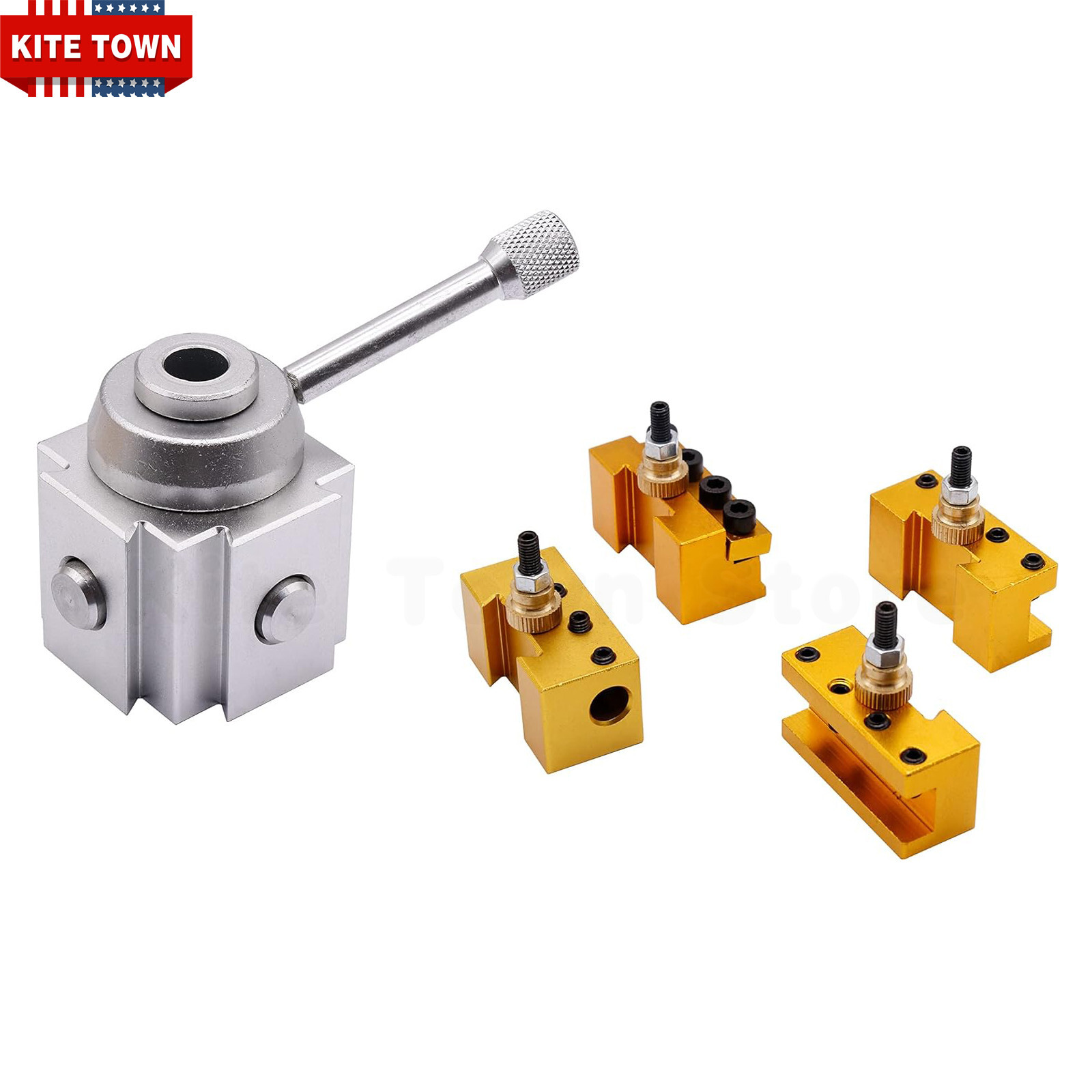 Mini Quick Change Tool Post Holder Aluminum Kit Turning Lathe Tool Set ...