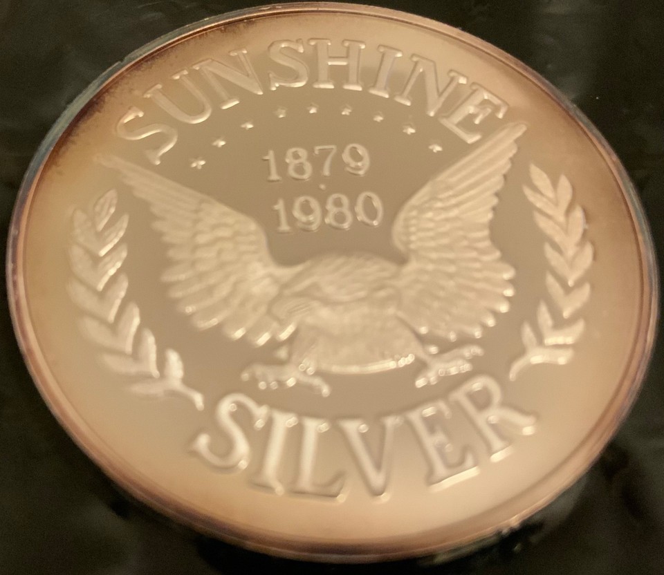 RARE Vintage Proof Finish 1980 Sunshine Mining Mint 1 oz .999 fine ...
