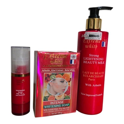 3pcs. Extreme White Strong Lightening Body Lotion, Soap & Serum With ...