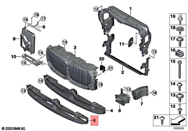 Genuine BMW X5 M G05 X5 25dX 30dX 30iX 40dX 40iX Air Duct Bottom ...