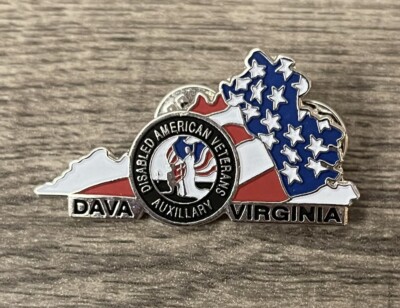 DAV Disabled American Veterans Virginia Pin Tack, Metal, American Flag ...