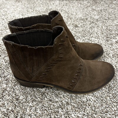 Ruff Hewn Booties Womens Size 9 Brown Leather Ankle Boots | eBay