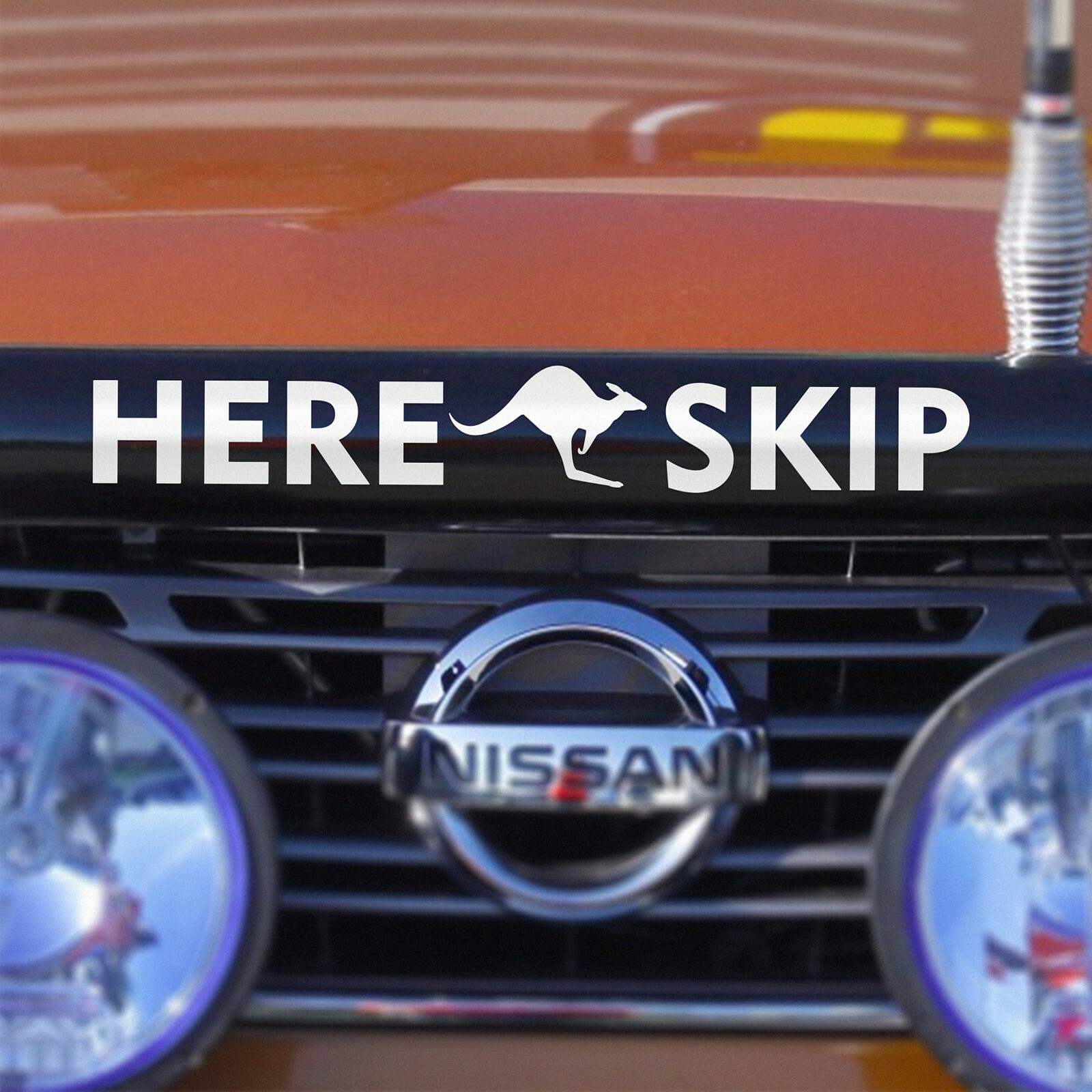 HERE SKIP Sticker 320mm kangaroo roobar bullbar offroad vinyl decal ...