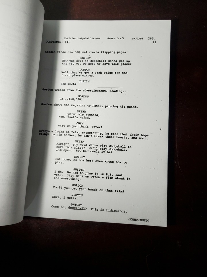 Dodgeball A True Underdog Story Full Film Script Rawson Marshall ...