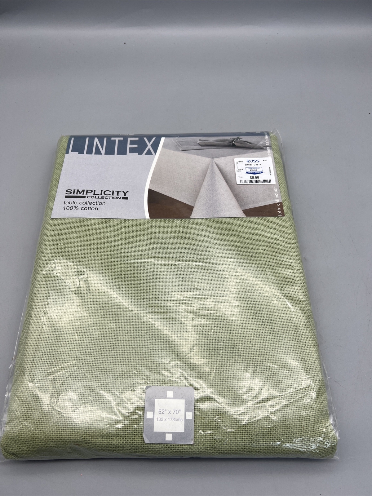 Lintex Tablecloth Simplicity Collection 100% Cotton Green Rectangular ...
