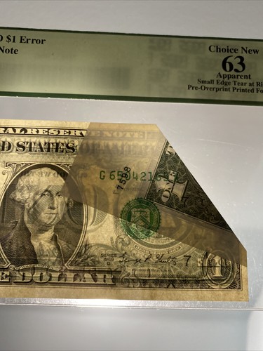 PRE-OVERPRINT PRINTED FOLDOVER ERROR PCGS 63PPQ Extend & multiple Error ...