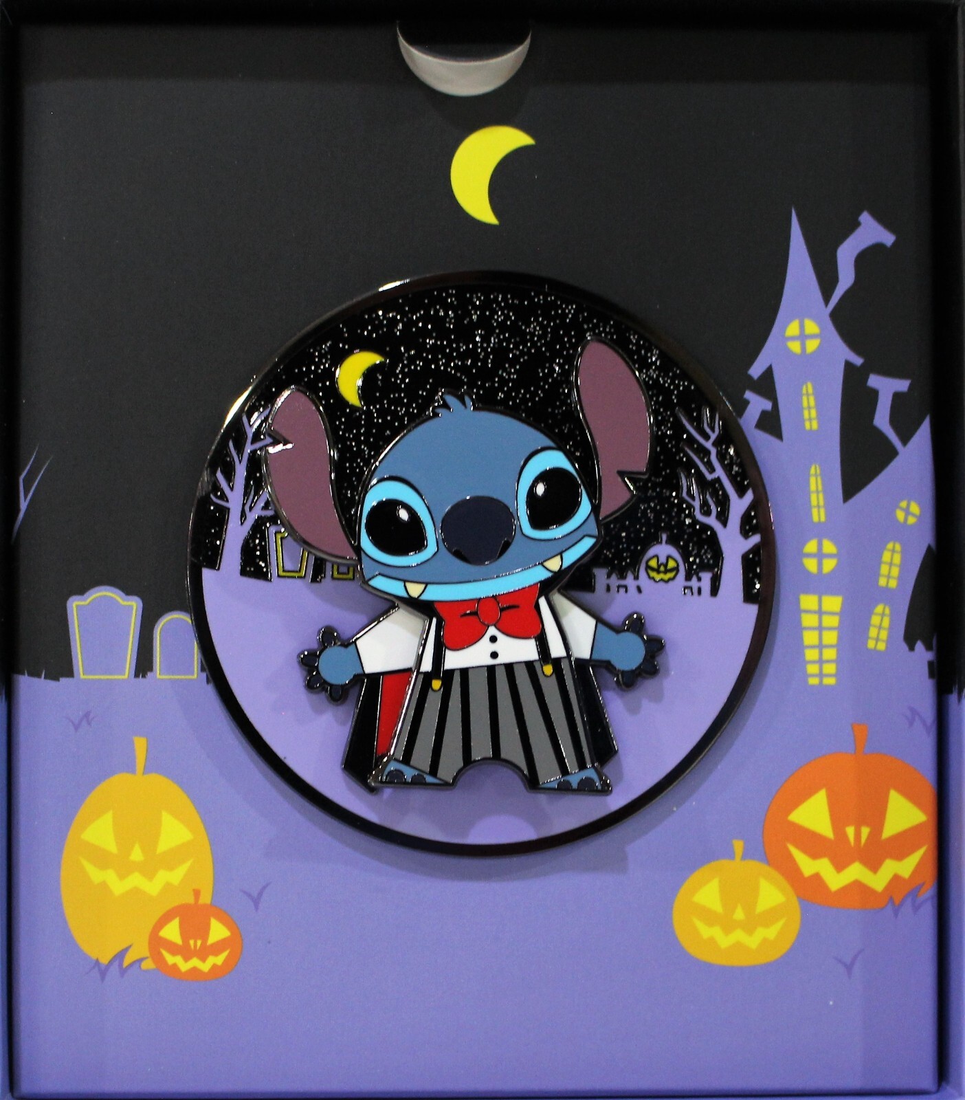 Loungefly Disney Stitch Vampire Pin Moving Cape Halloween Enamel Pin LE ...