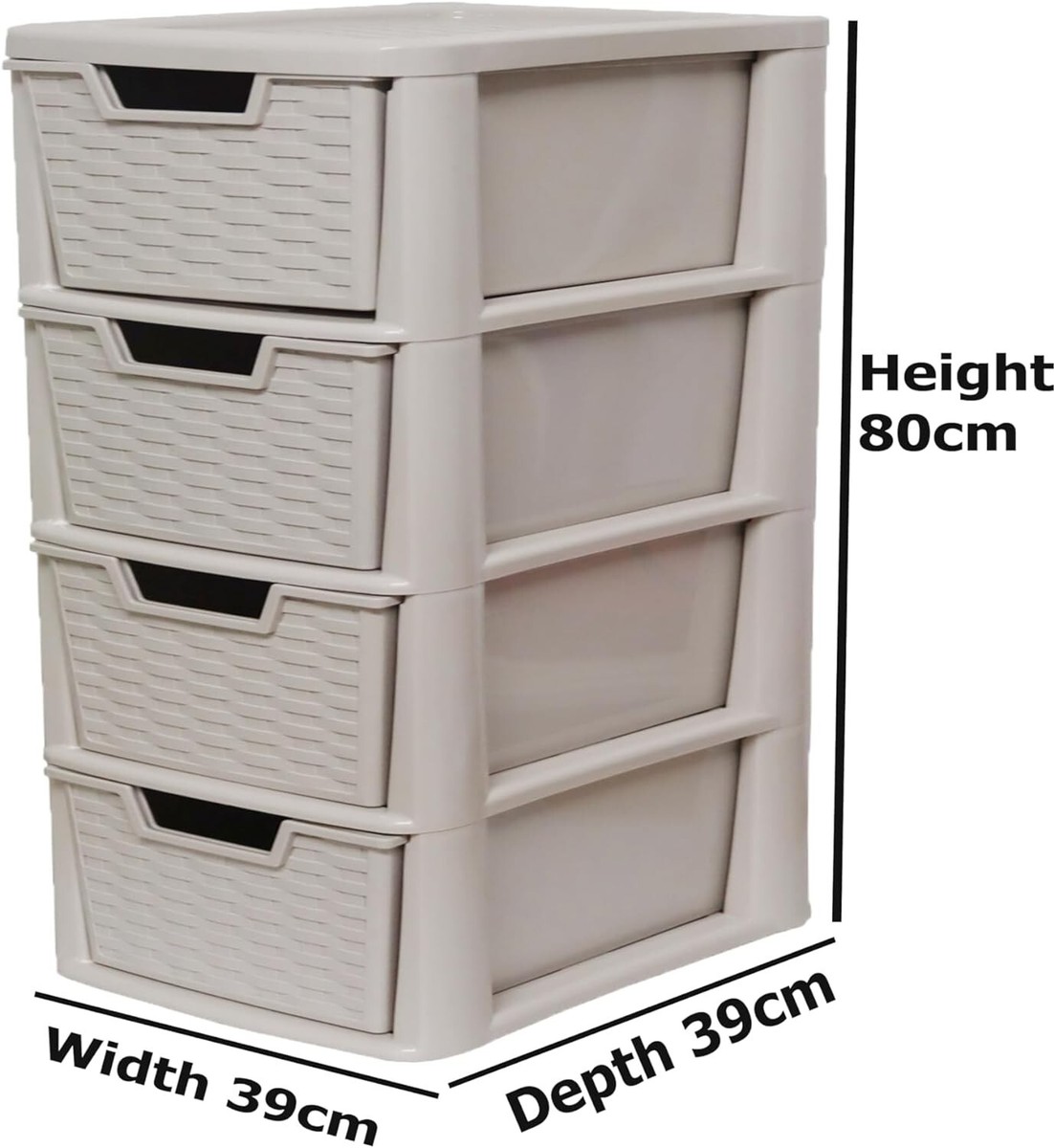 Plastic 4 Drawer Cabinet 32cm Cylindrical 4 Tiered Drawer Storage