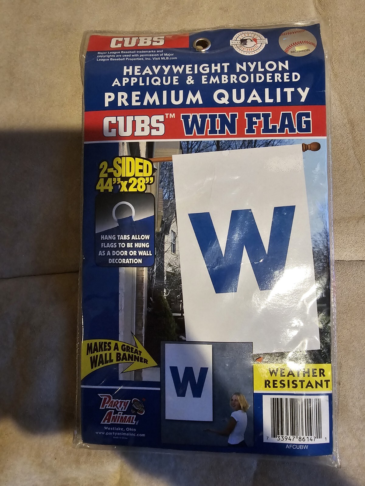 CUBS WIN FLAG HEAVYWEIGHT NYLON APPLIQUE & EMBROIDERED PREMIUM QUALITY ...