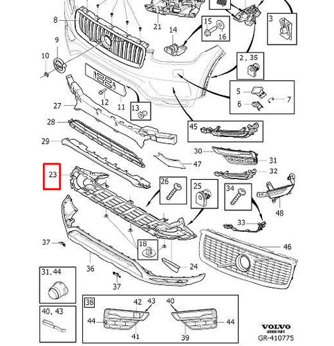 Volvo Xc90 2015 on Front Bumper Lower Plate 31353372 for sale online | eBay