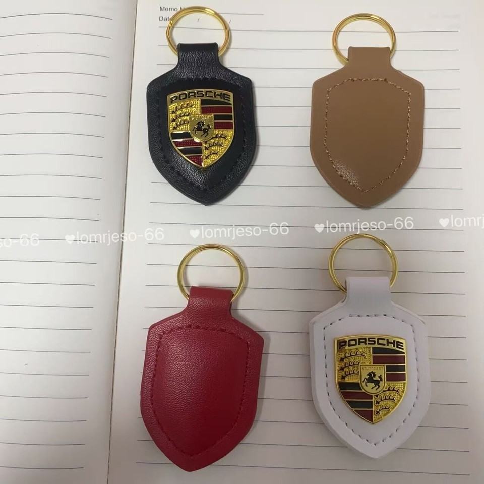 Car Keychain Shield Keychain Crest Leather Keychain for Porsche | eBay