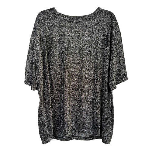 Mod Ref Womens Casual Top Multicolor Metallic Short Sleeve Stretch ...