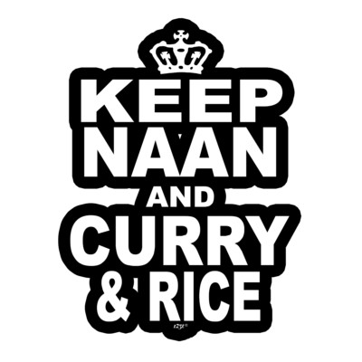 2 x Large Car Stickers - keep naan and curry rice Decal Bumper Laptop ...
