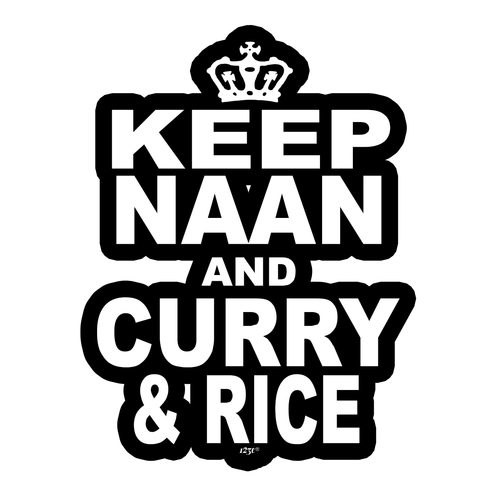 2 x Large Car Stickers - keep naan and curry rice Decal Bumper Laptop ...