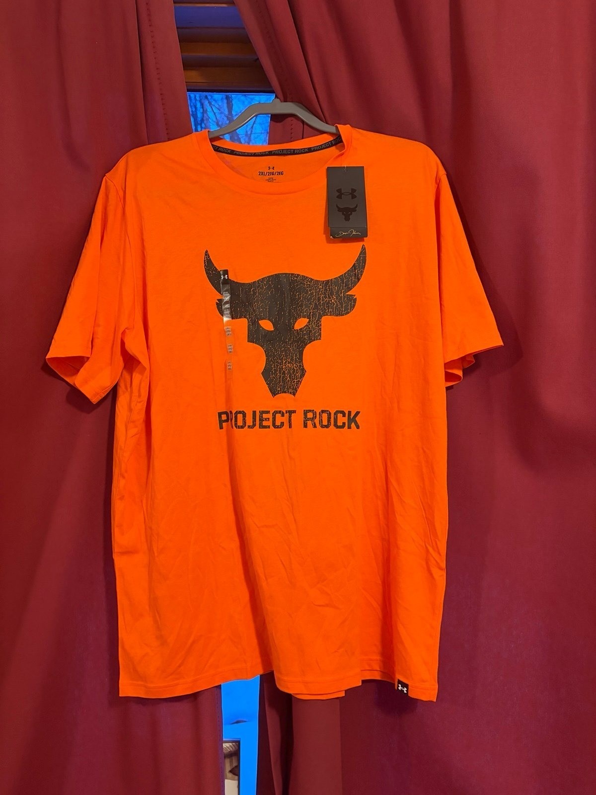 Under Armour project rock payoff graphic orange t shirt size XXL ...