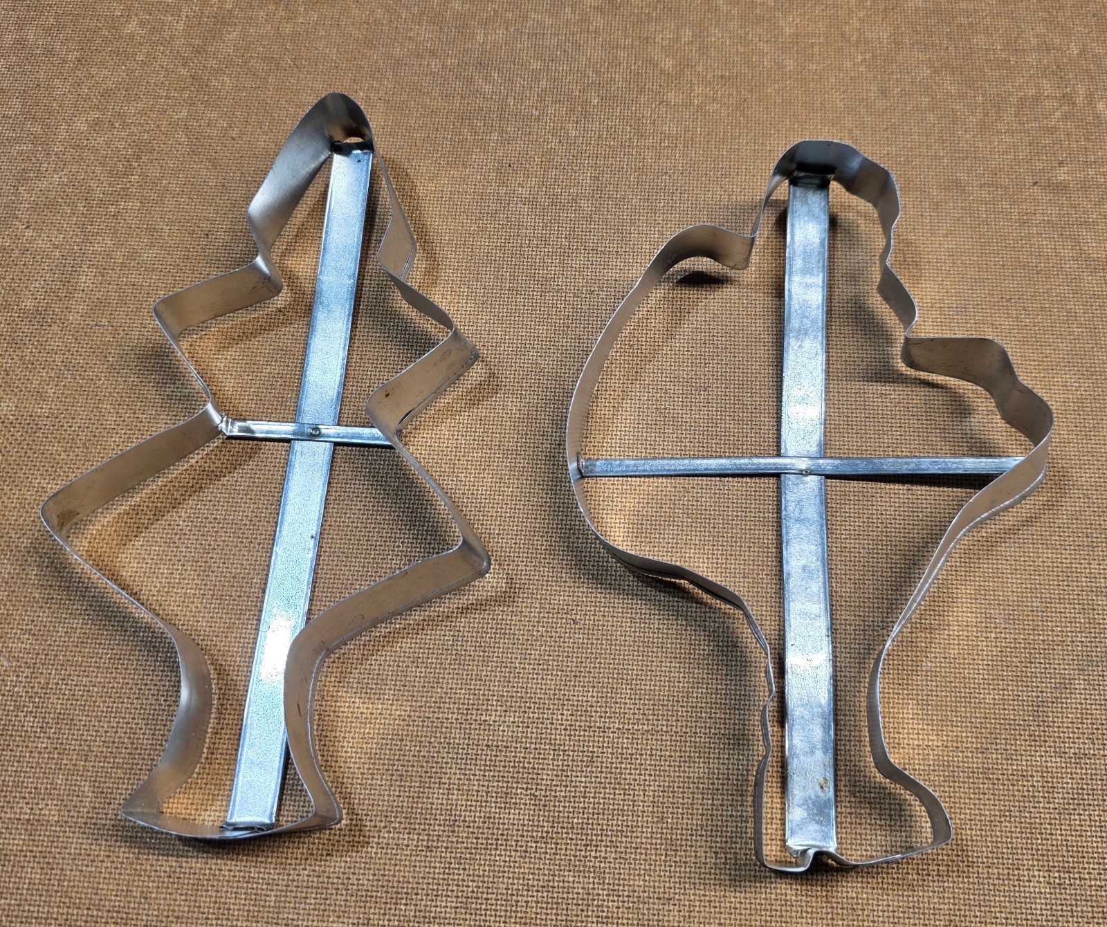 Lot of Two 1920's Vintage Tinned Steel Cookie Cutters Flat Strap Handle ...