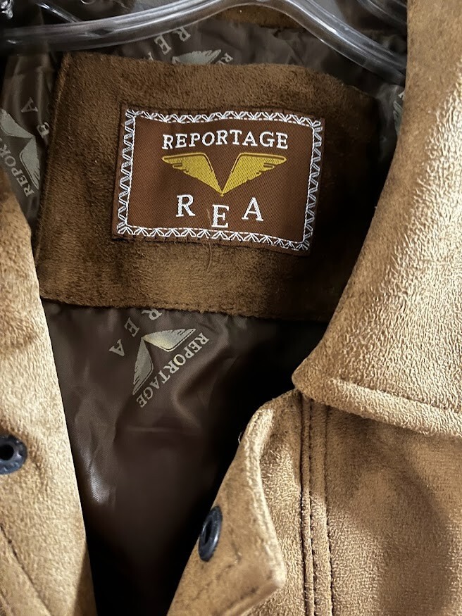 Vintage Men's Reportage REA Brown Suede BikerJacket S… - Gem