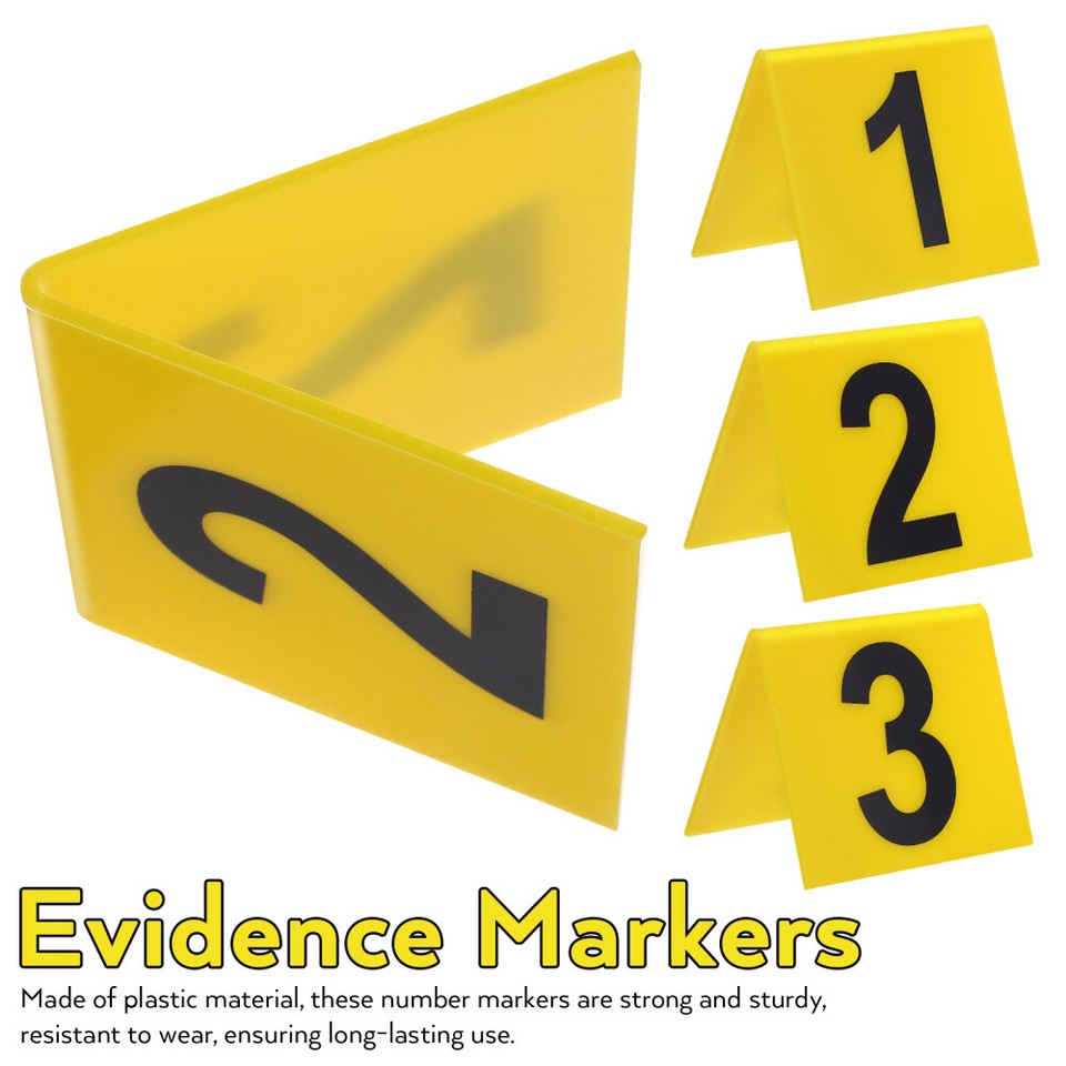 15 Pcs Evidence Markers Crime Scene Markers Plastic Desk Number Markers ...