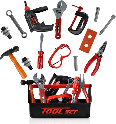 Kids Tool Box Play Set Real Working Tools Stem Learning Ages 3 And Up ...