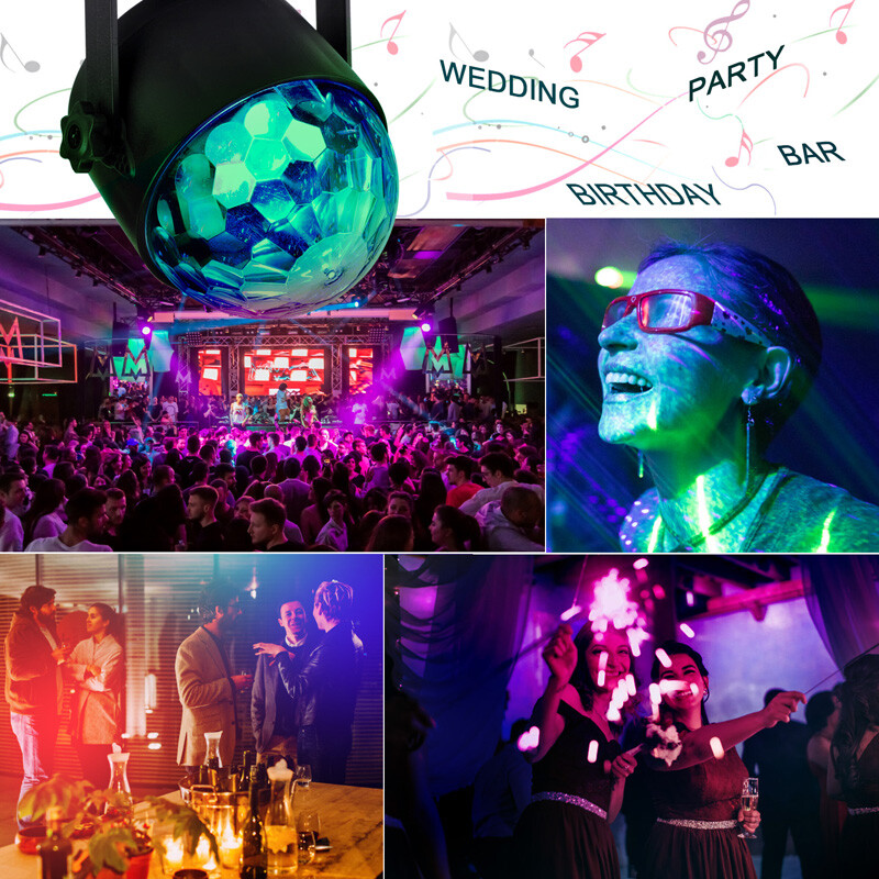 RGB Disco Party Lights Strobe LED DJ Ball Sound Activated Bulb Dance ...