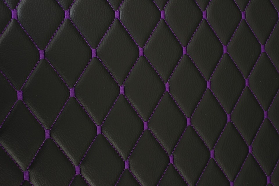 Purple Vinyl Grain Quilted Faux Leather Upholstery Fabric | Diamond 55 ...
