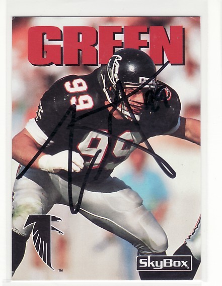 TIM GREEN ATLANTA FALCONS SYRACUSE UNIVERSITY AUTOGRAPHED CARD DINGED ...