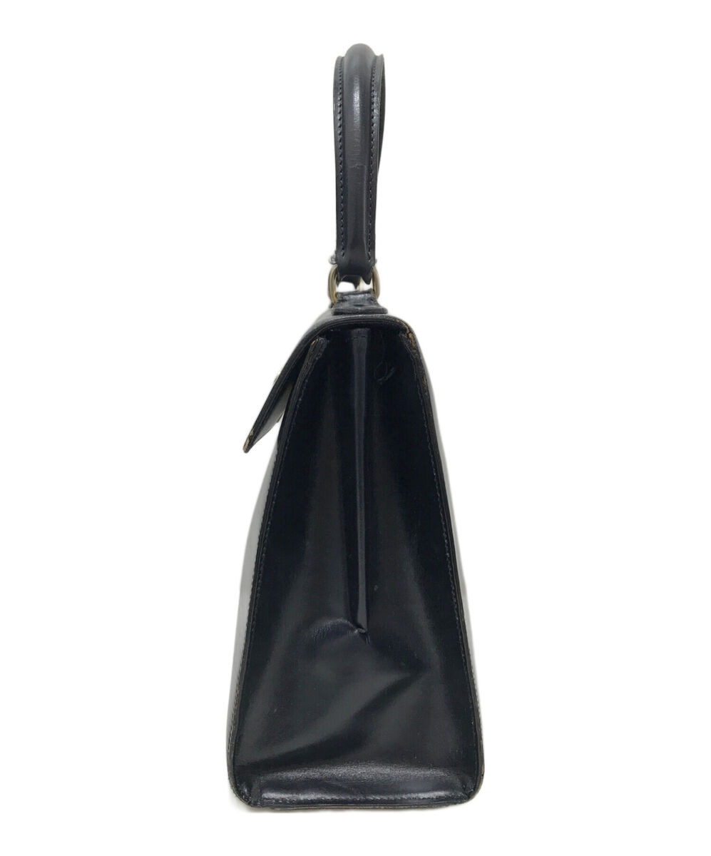 Auth CELINE Black Vintage Leather 2way Hand bag JAPAN not Auth CELINE Black Vintage Leather 2way Hand bag JAPAN not