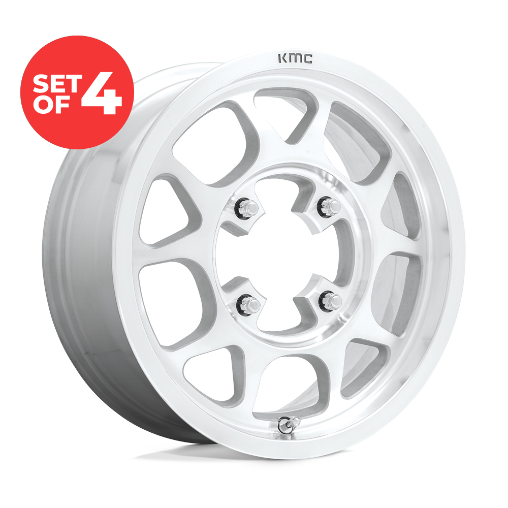 (Set of 4) KMC Powersports KS136 TORO Wheels 15x6 4x156 +38 mm Machined ...