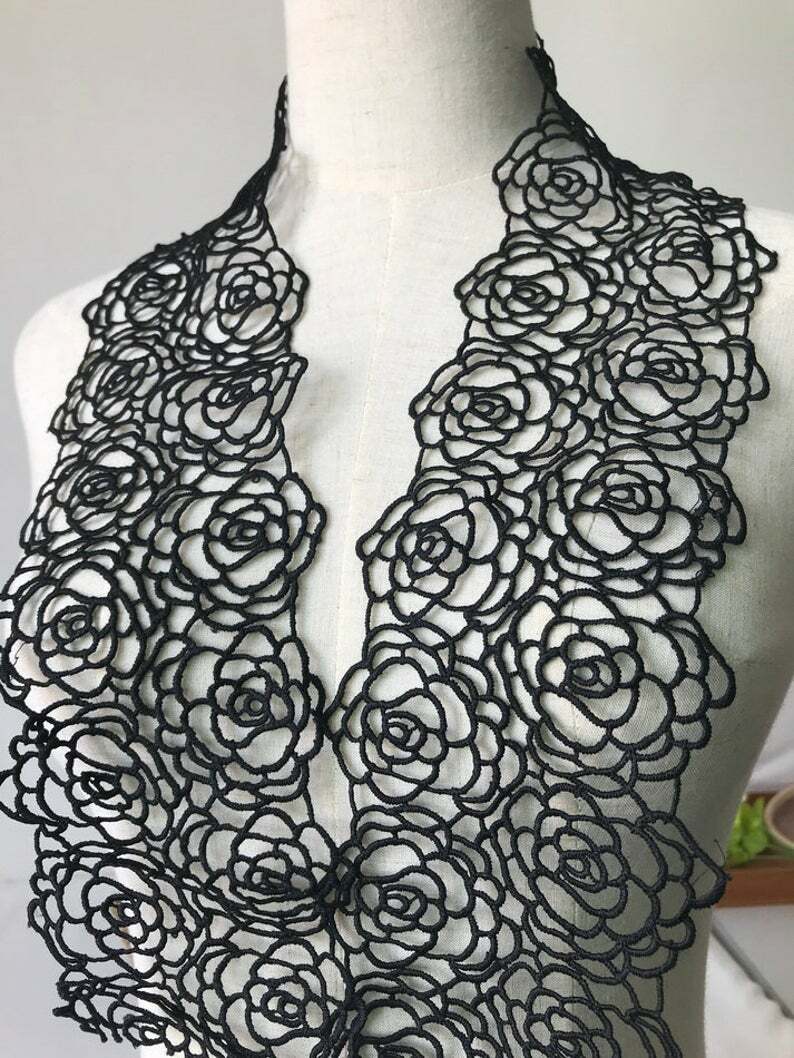 Black Rose Lace Fabric