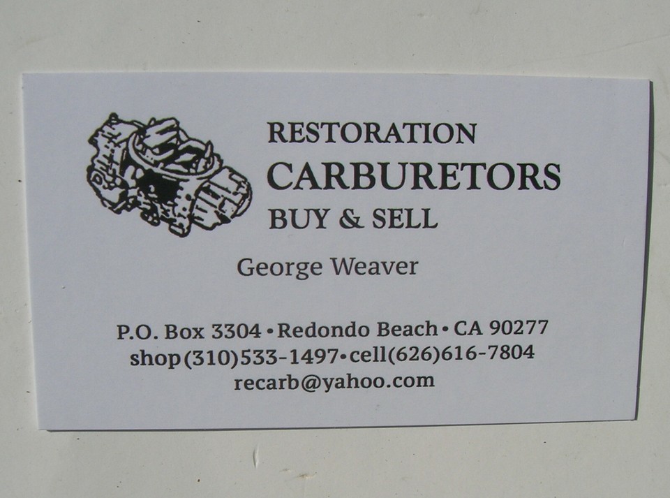 Carter AFB 9501S 4 Barrel 500 CFM Carburetor 2X4 dual quad 6 cylinder ...