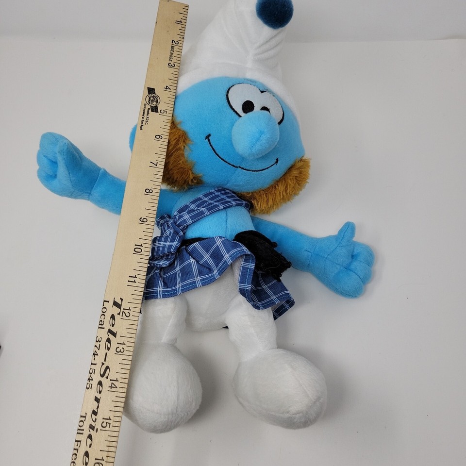 Smurfs Gutsy Smurf Plush Blue in Scottish Kilt 16” Nanco 2012 | eBay