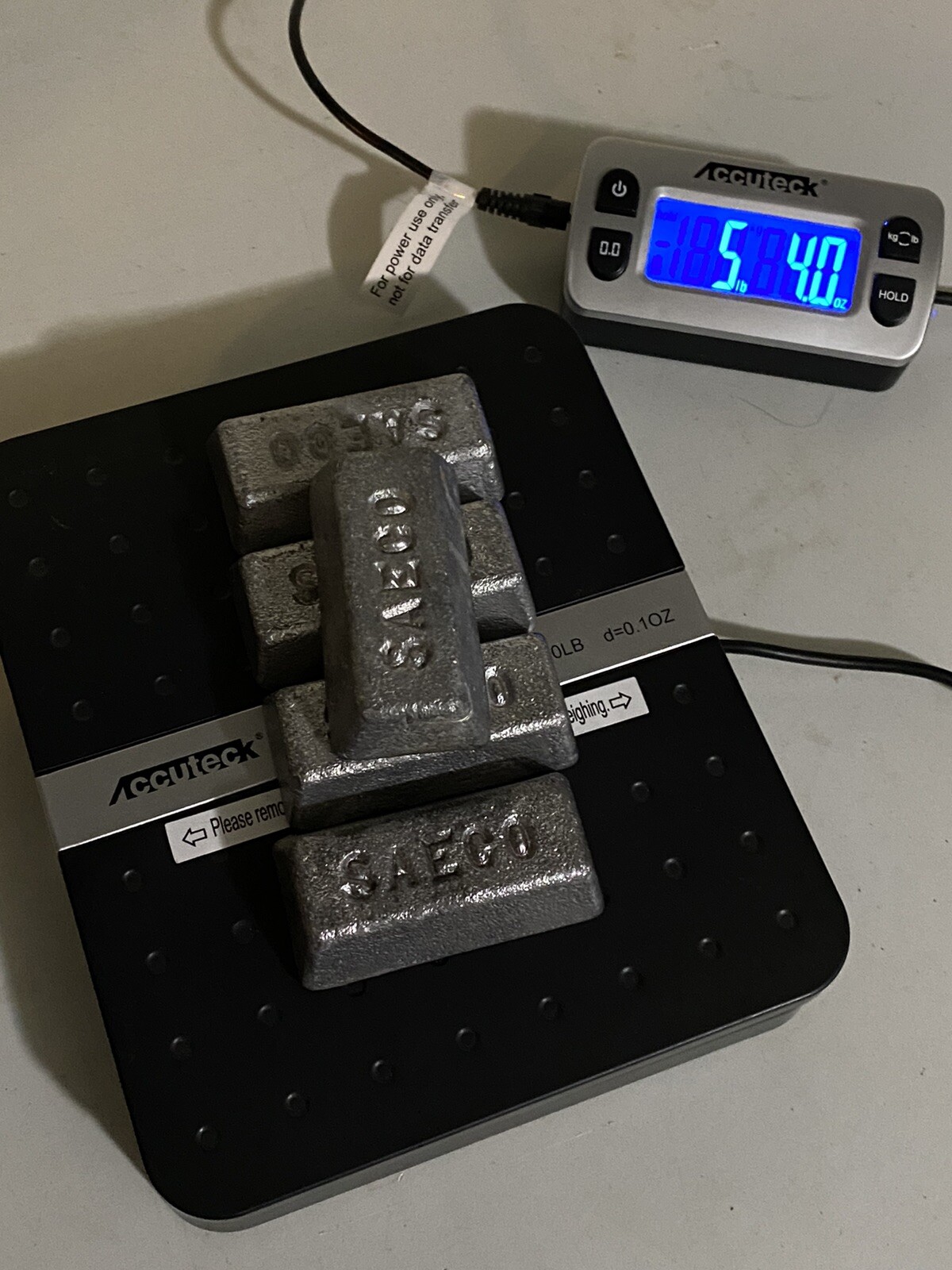 SAECO Molded Lead Bars Hunting Fishing Reloading Sinkers Ingot Over 5 ...