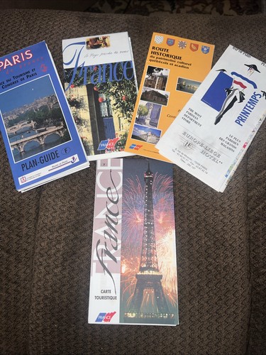 Lot of 5 Vintage Maps and Travel Guides - Paris + France - Mid 1990s | eBay