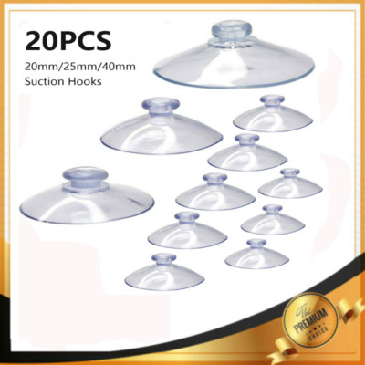 20 X Small Clear Sucker Suction Cups Mushroom Head Strong Vacuum ...
