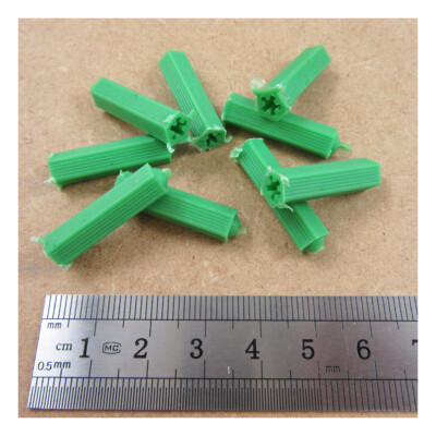 100x GREEN 6mm RAWL PLUGS DRILL PACK WALL INSERT GRIPS PLASTIC FITTINGS ...